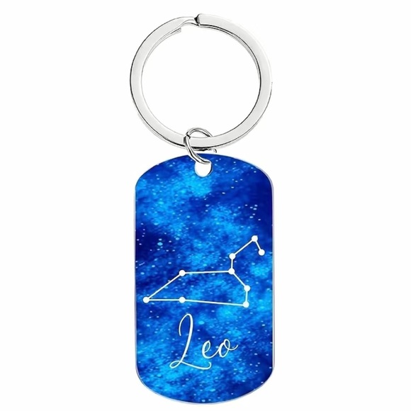 Other | New Leo Zodiac Constellation Metal Engraved Keychain Blue ...